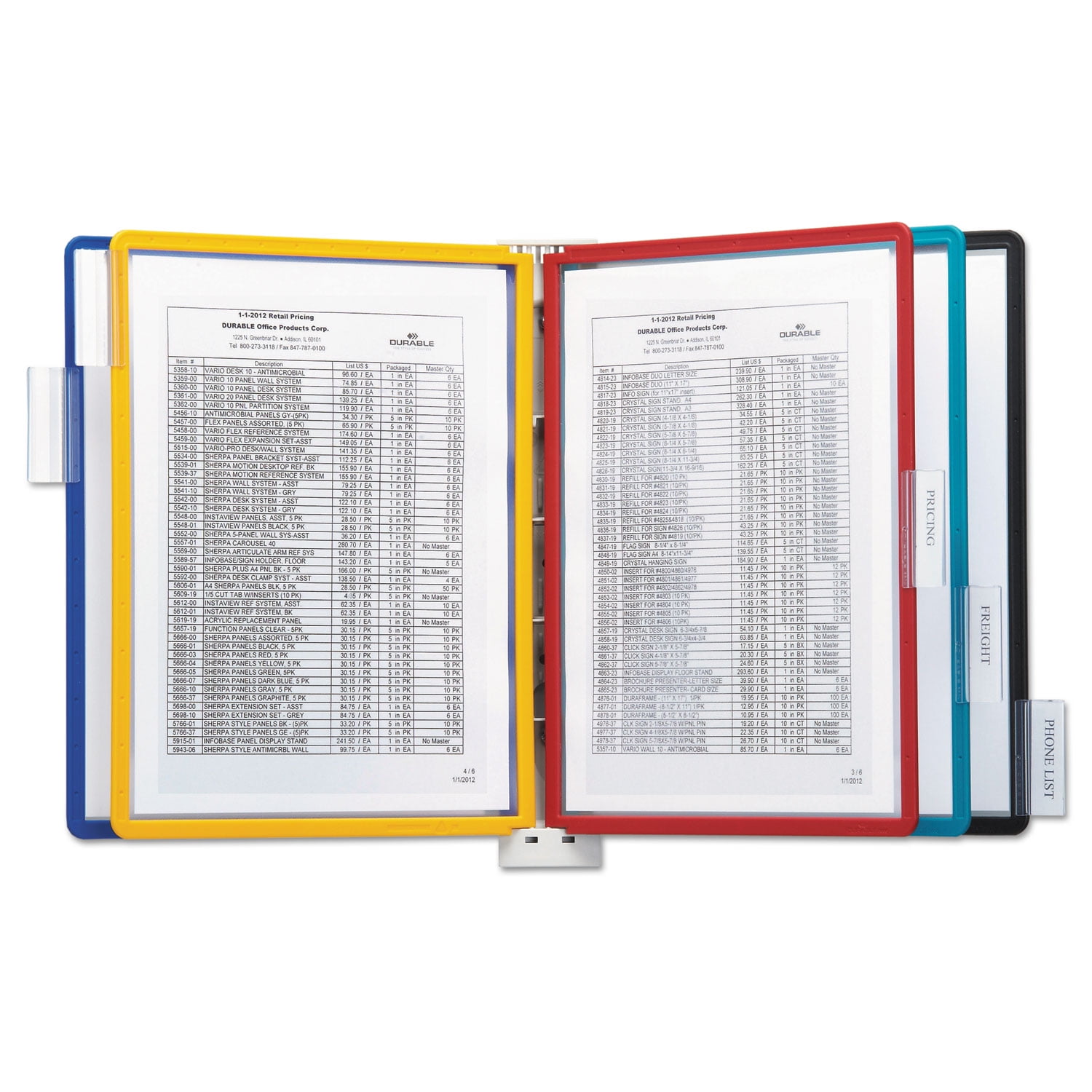 Durable 576200 VARIO 5 Panels 10 Pockets Magnetic Wall Reference System ...