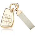 Durable 6-Button TPU Protective Case with Leather Keychain for GM ...