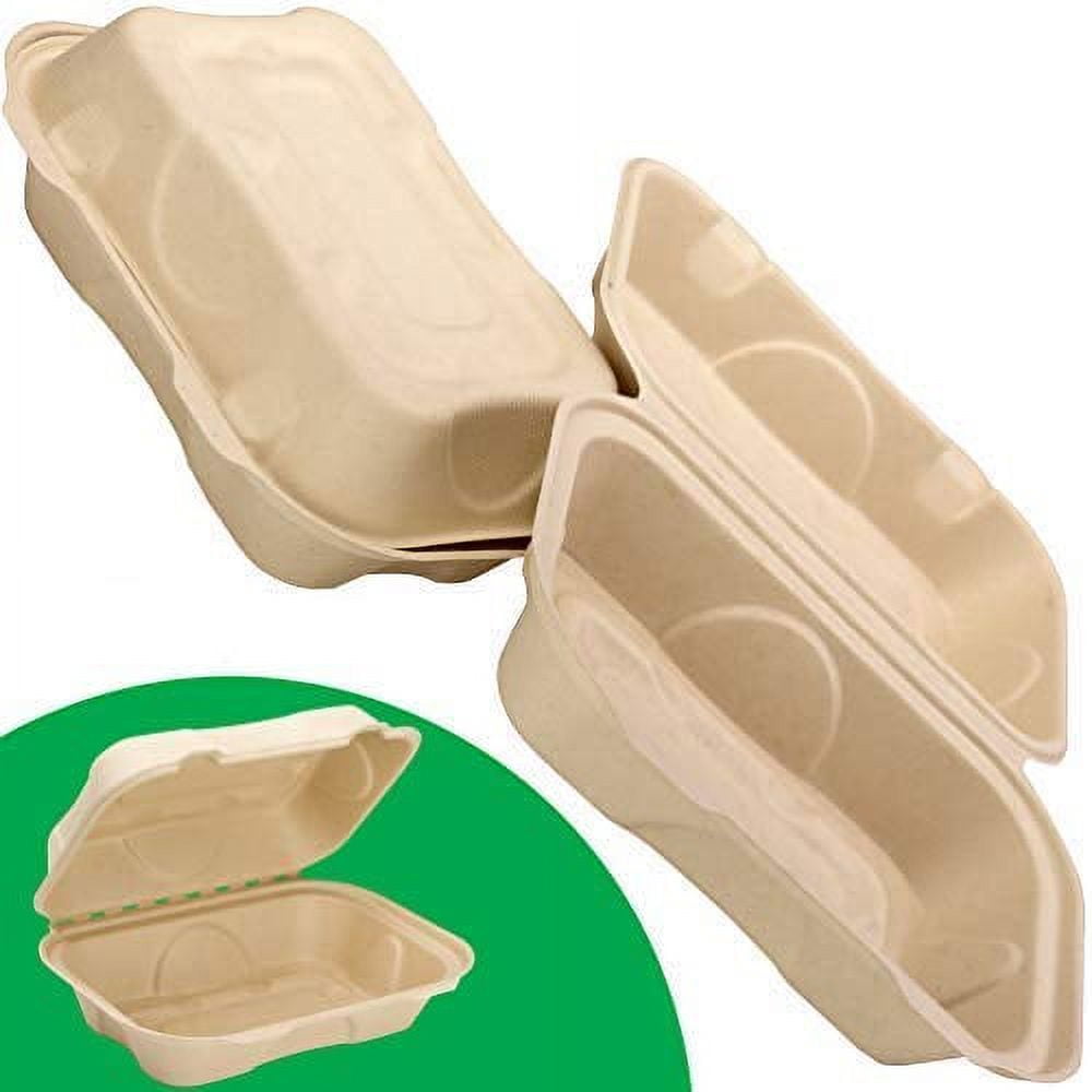Durable 6x9 Take Out Food Containers with Clamshell Hinged Lid 100 Pack ...