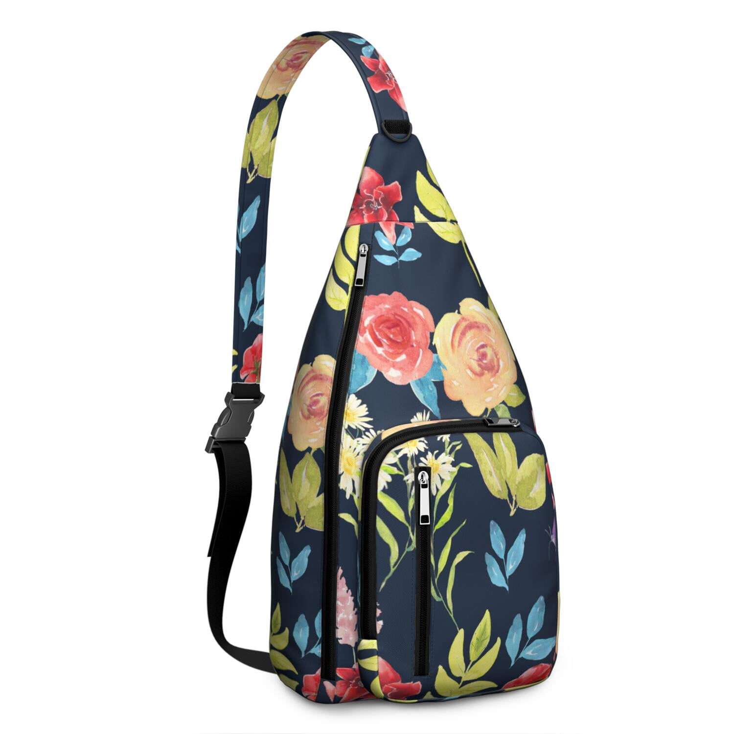 Durable Adjustable Strap Crossbody Bag with Sunflower Design for ...