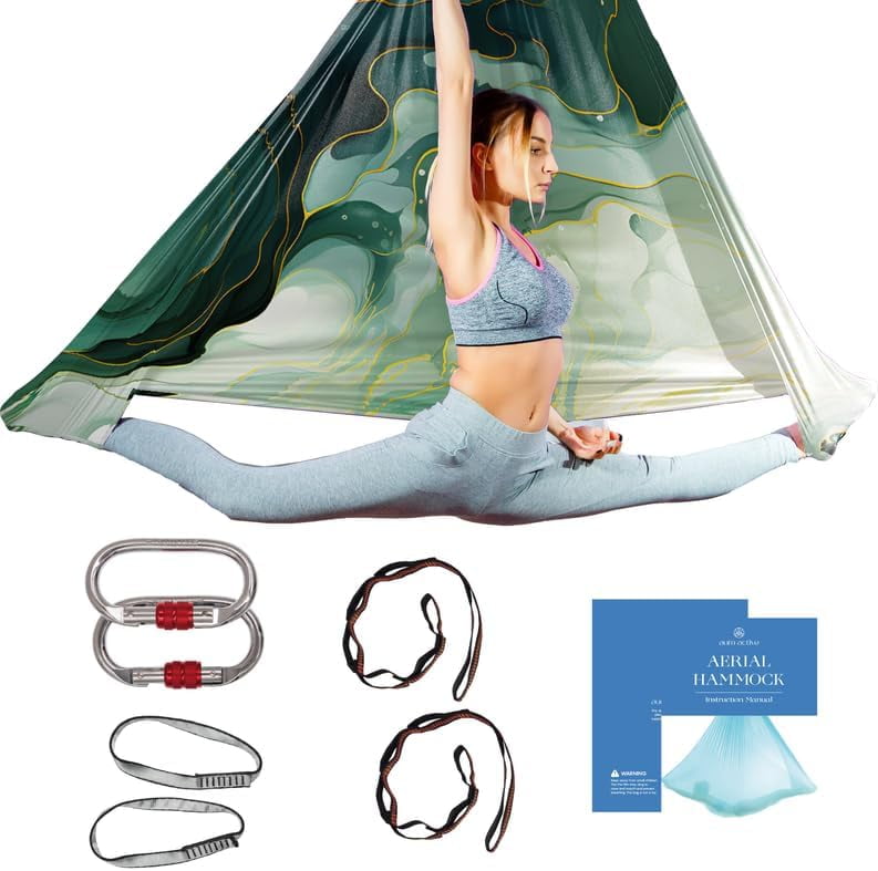 Durable Aerial Silk with Extension Straps, Carabiners, and Pose Guide - Aerial Silks for Home ...