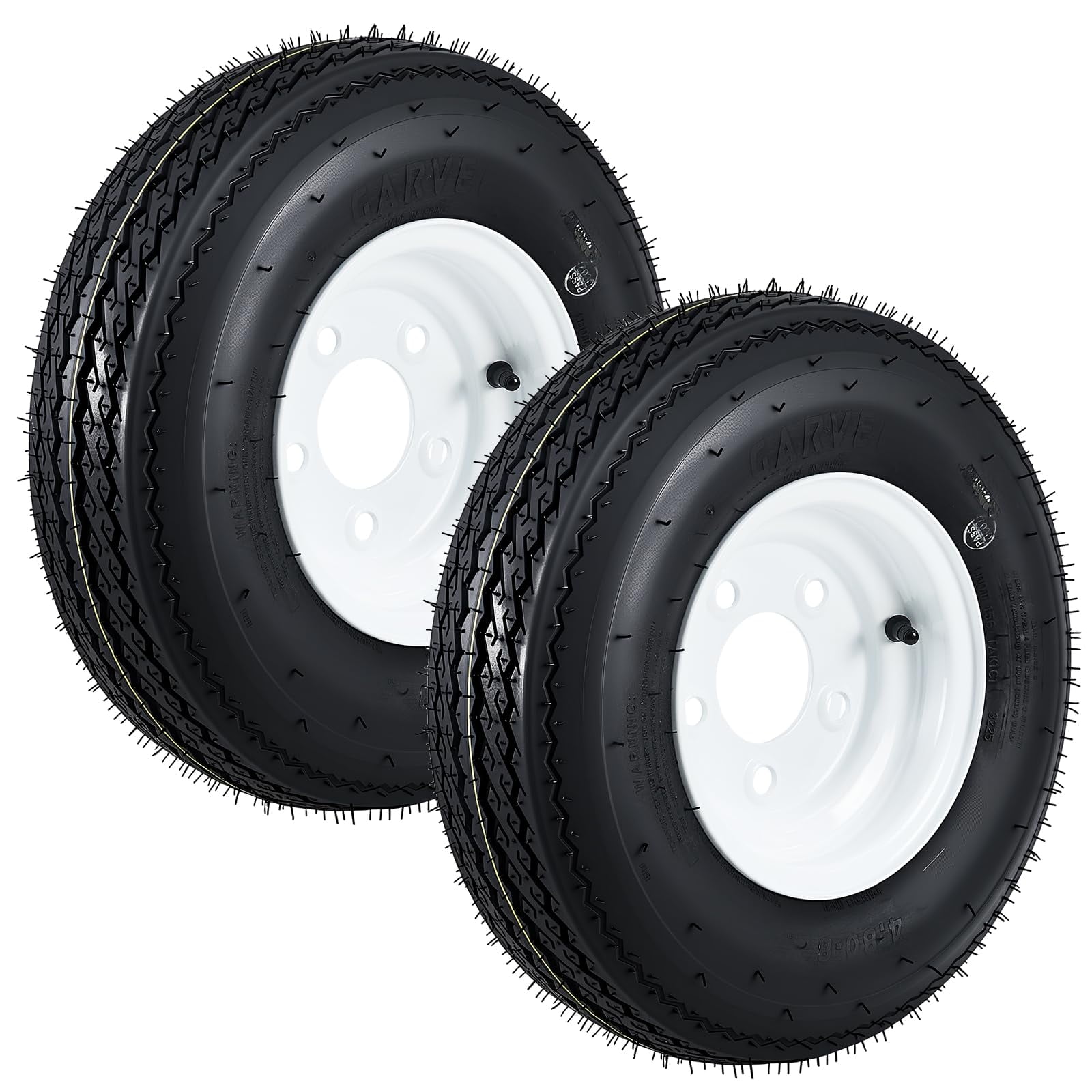 Durable All-Weather 4.80-8 Trailer Tire & Wheel Set – 6PR Load Range C ...