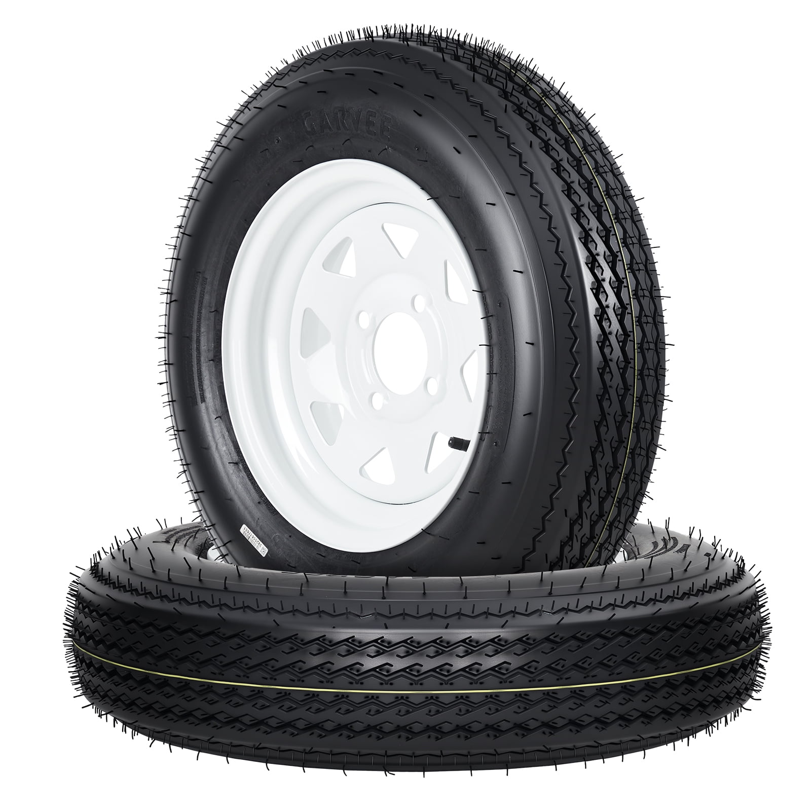 Durable All-Weather Trailer Tire & Wheel Set - 5.30-12, Load Range C ...