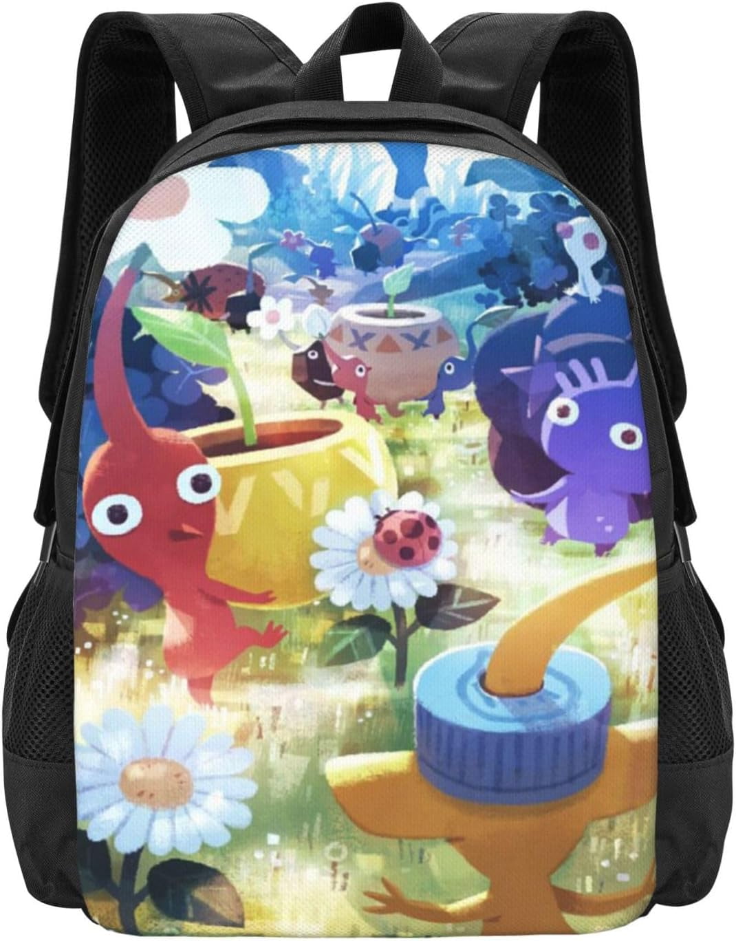 Durable Pikmin Anime Backpacks Novelty 3D Printed Laptop Backpack ...