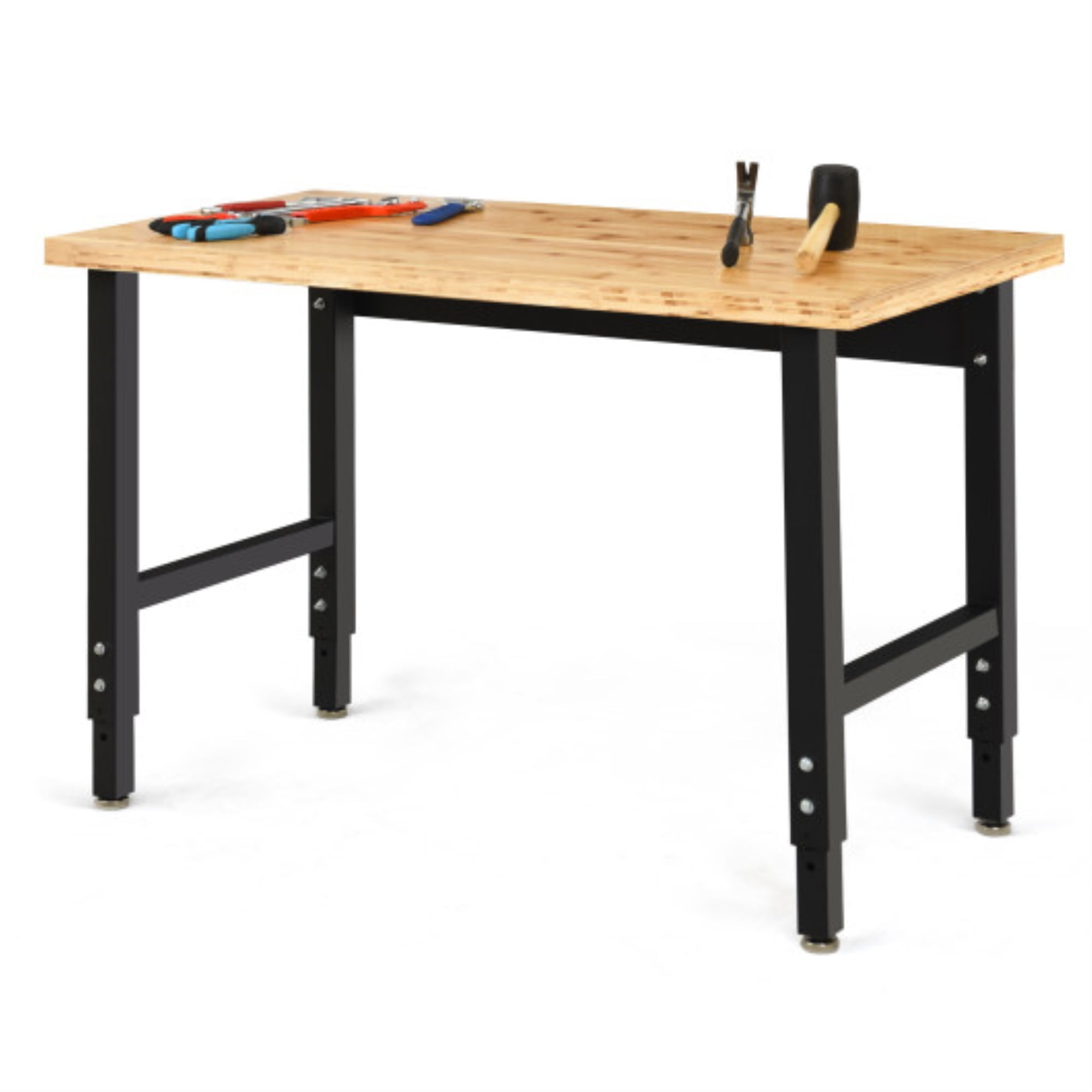 Durable Bamboo Workbench with Adjustable Height and 1500 lbs Capacity ...