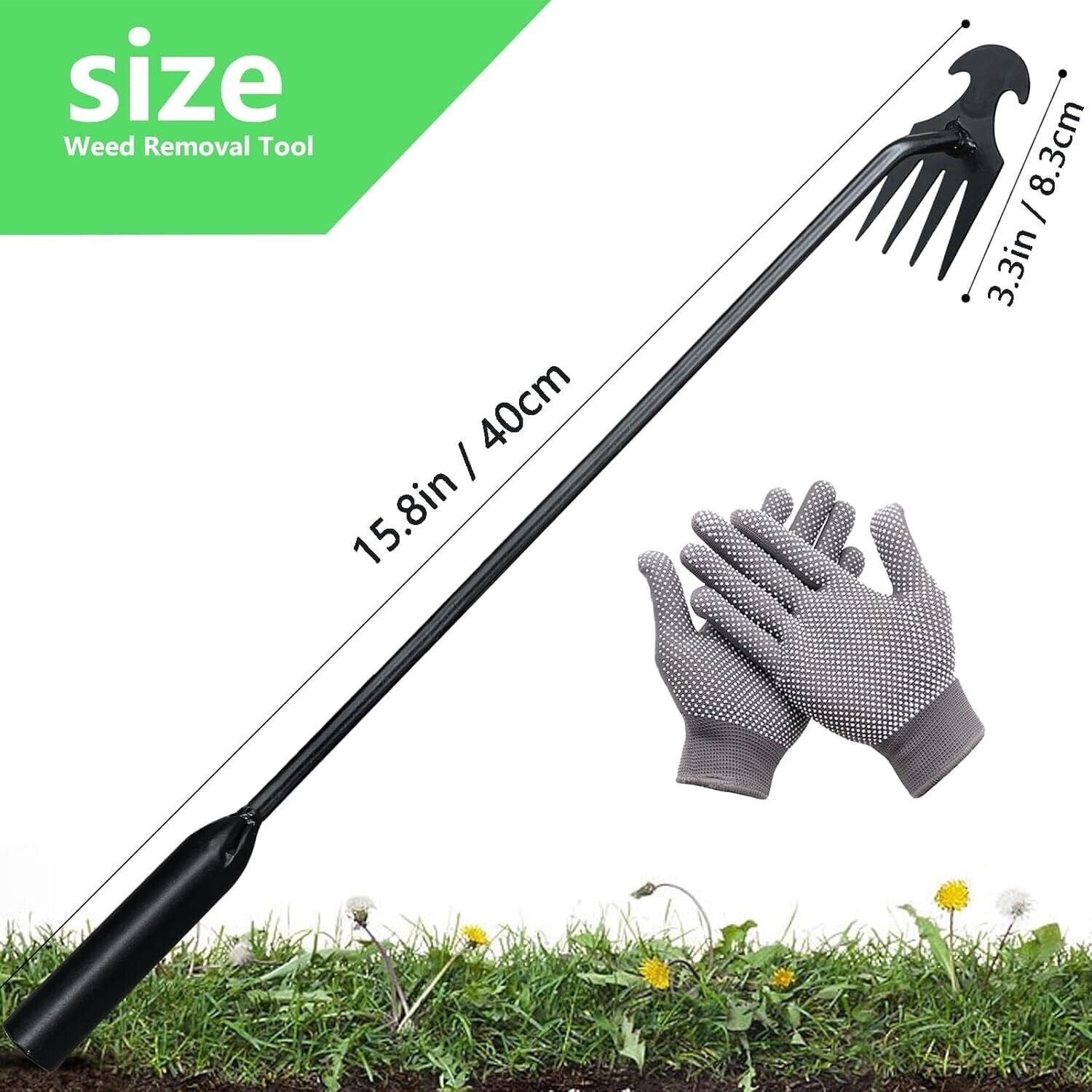 Durable Black Steel Manual Weed Puller Twister for Lawn Grass Removal ...