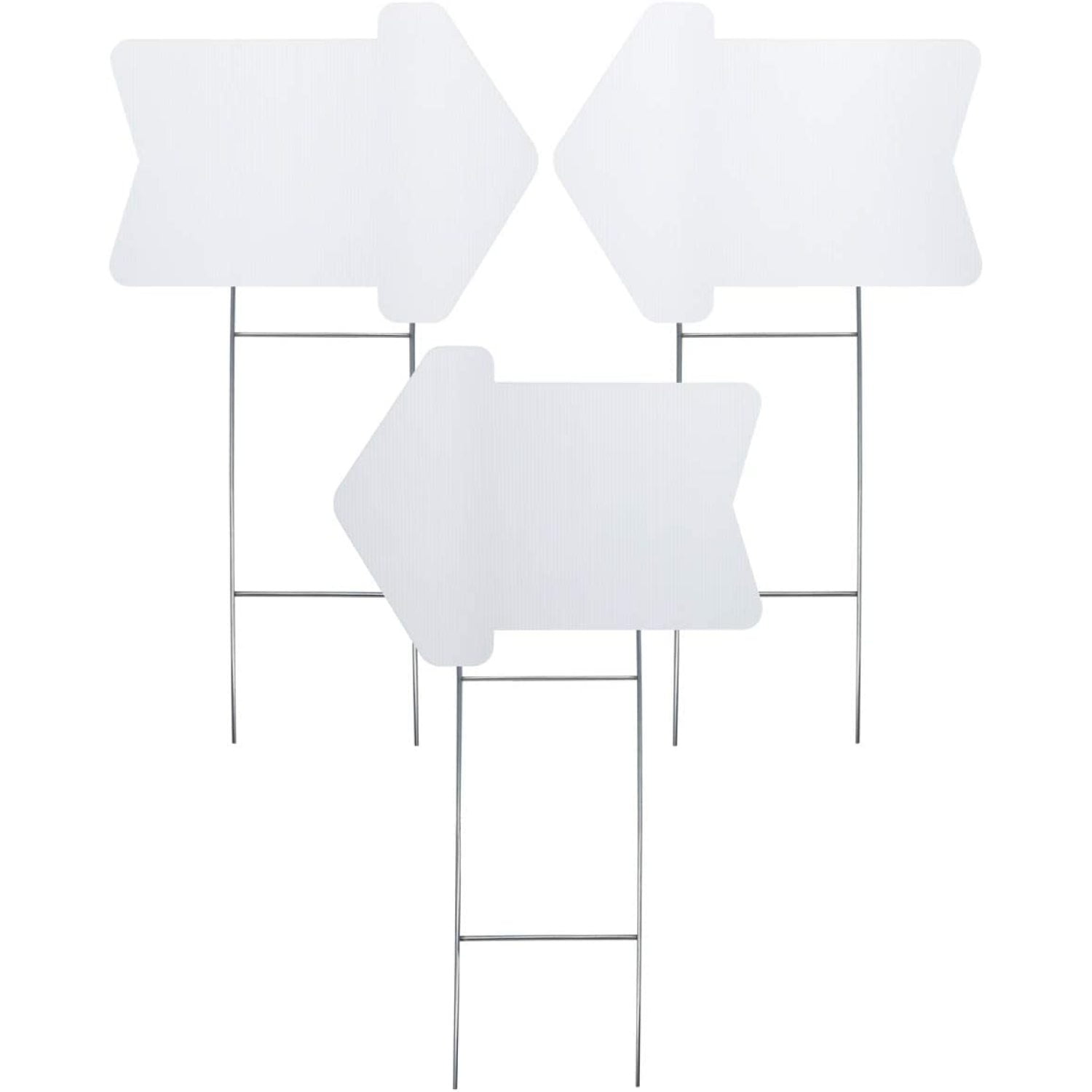 Durable Blank Arrow Shaped Corrugated White Yard Sign Kit Includes DIY ...