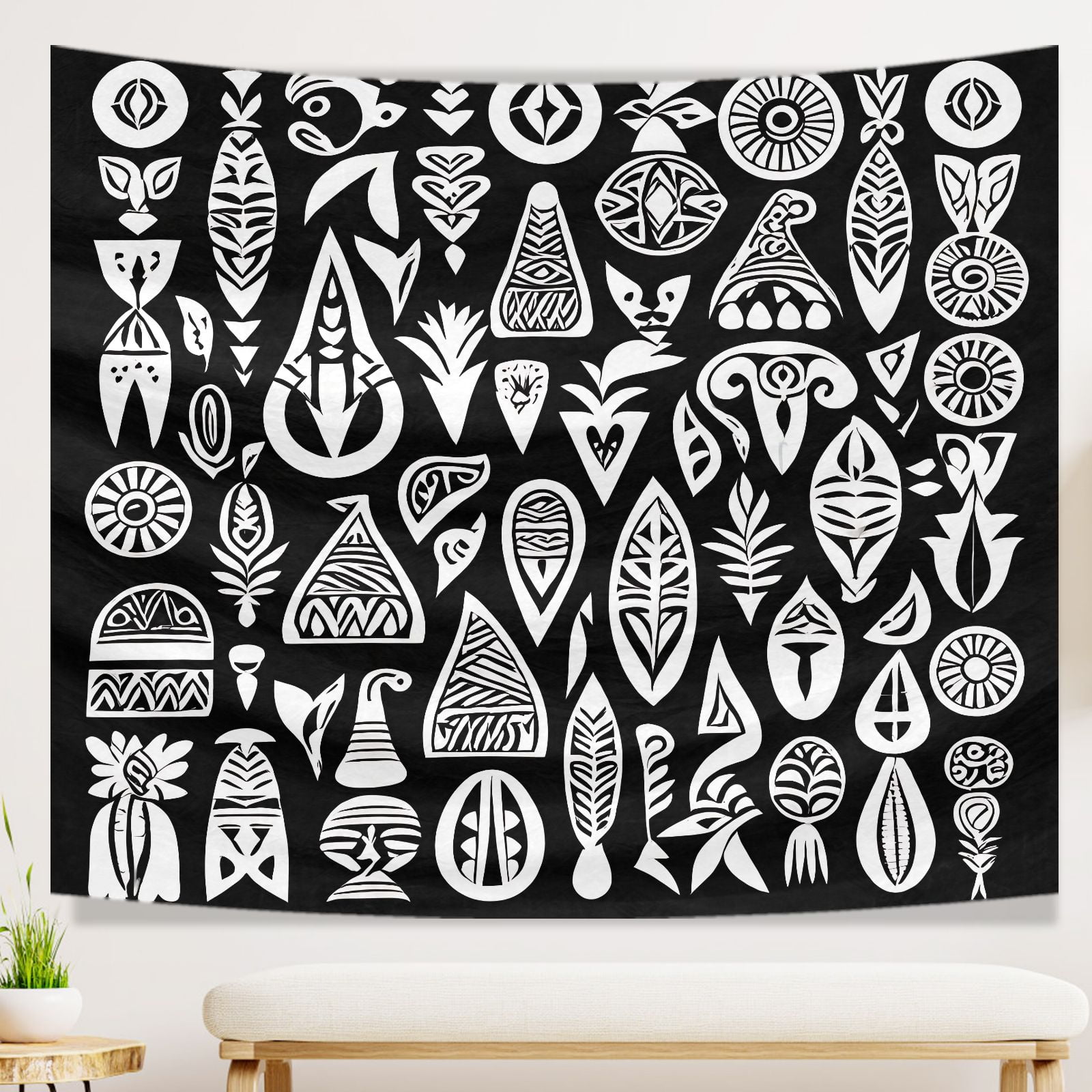 Durable Bohemia Office Tapestry Geometric Shapes Simplicity Washable ...