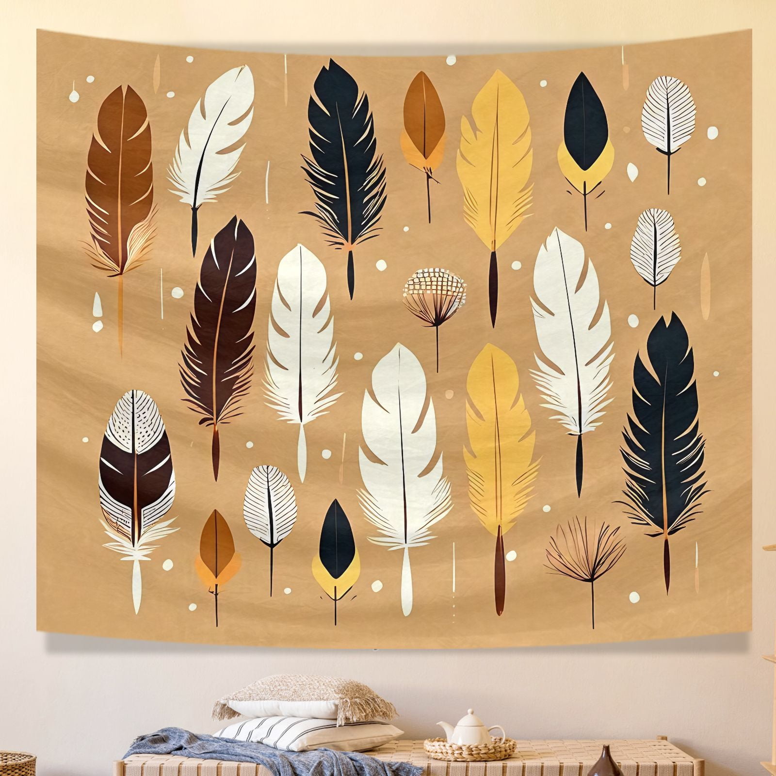 Durable Boho Decorative Country Tapestry Modern Plants Country Tapestry ...