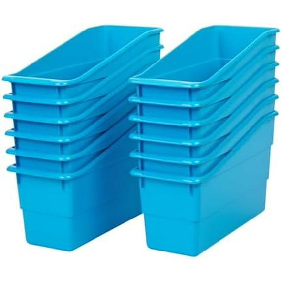 Durable Book and Binder Holders - 12 Pack, Blue Neon, 5.5" x 12.5" x 7. ...