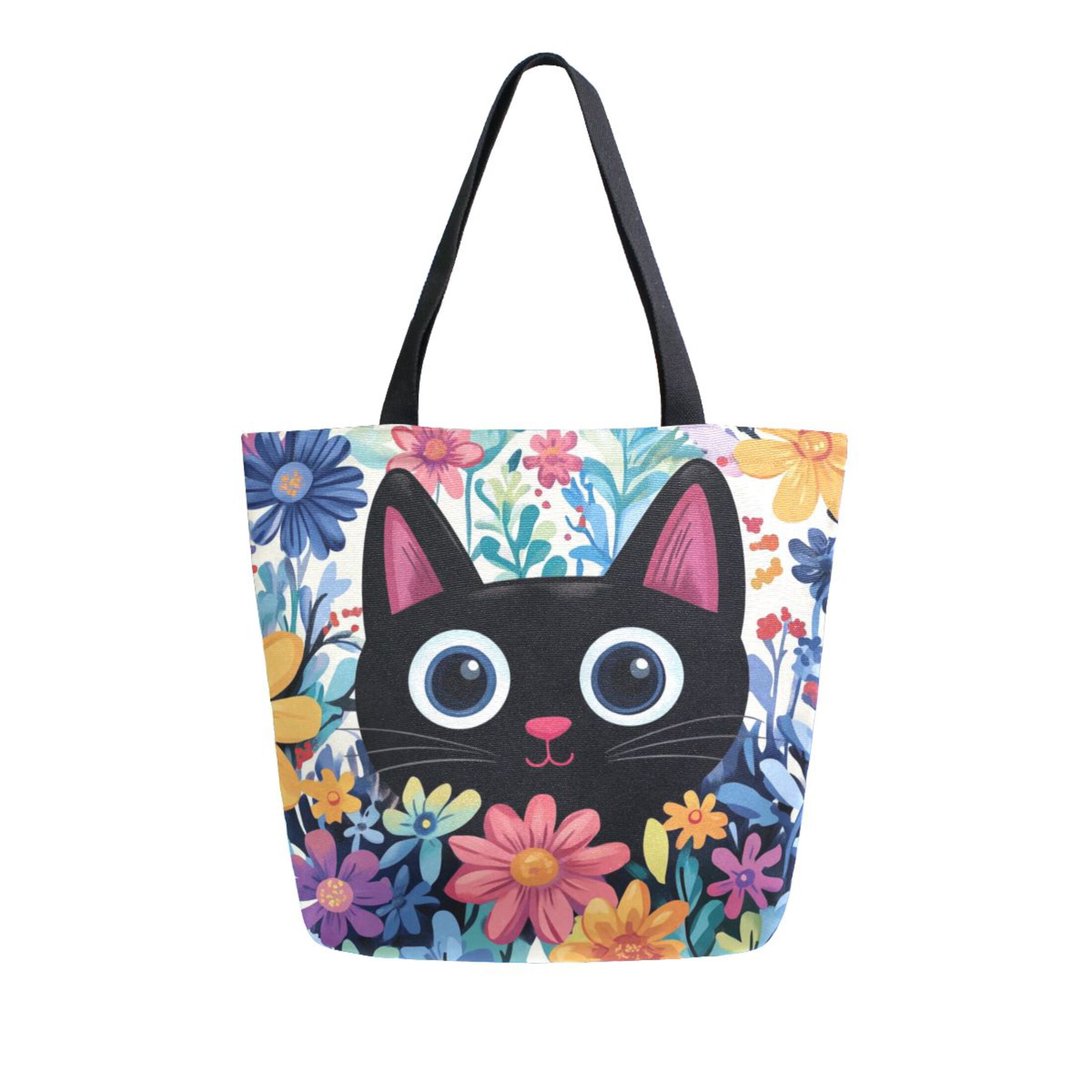 Durable Canvas Tote Bag with Zip Pocket Bags for Woman Shoulder ...
