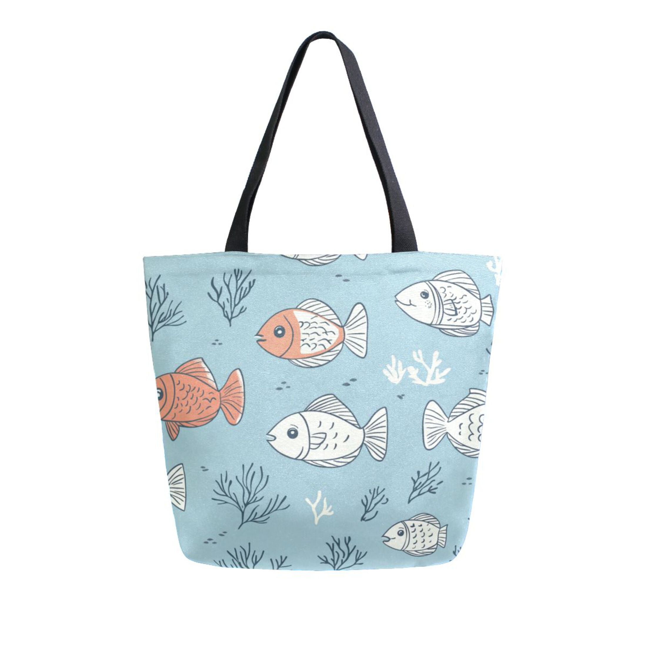 Durable Canvas Tote Bag with Zip Pocket Bags for Woman Shoulder ...