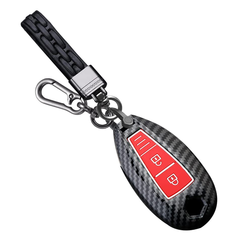 Durable Carbon Fiber Design Key Fob Protector with Keychain ABS Plastic ...