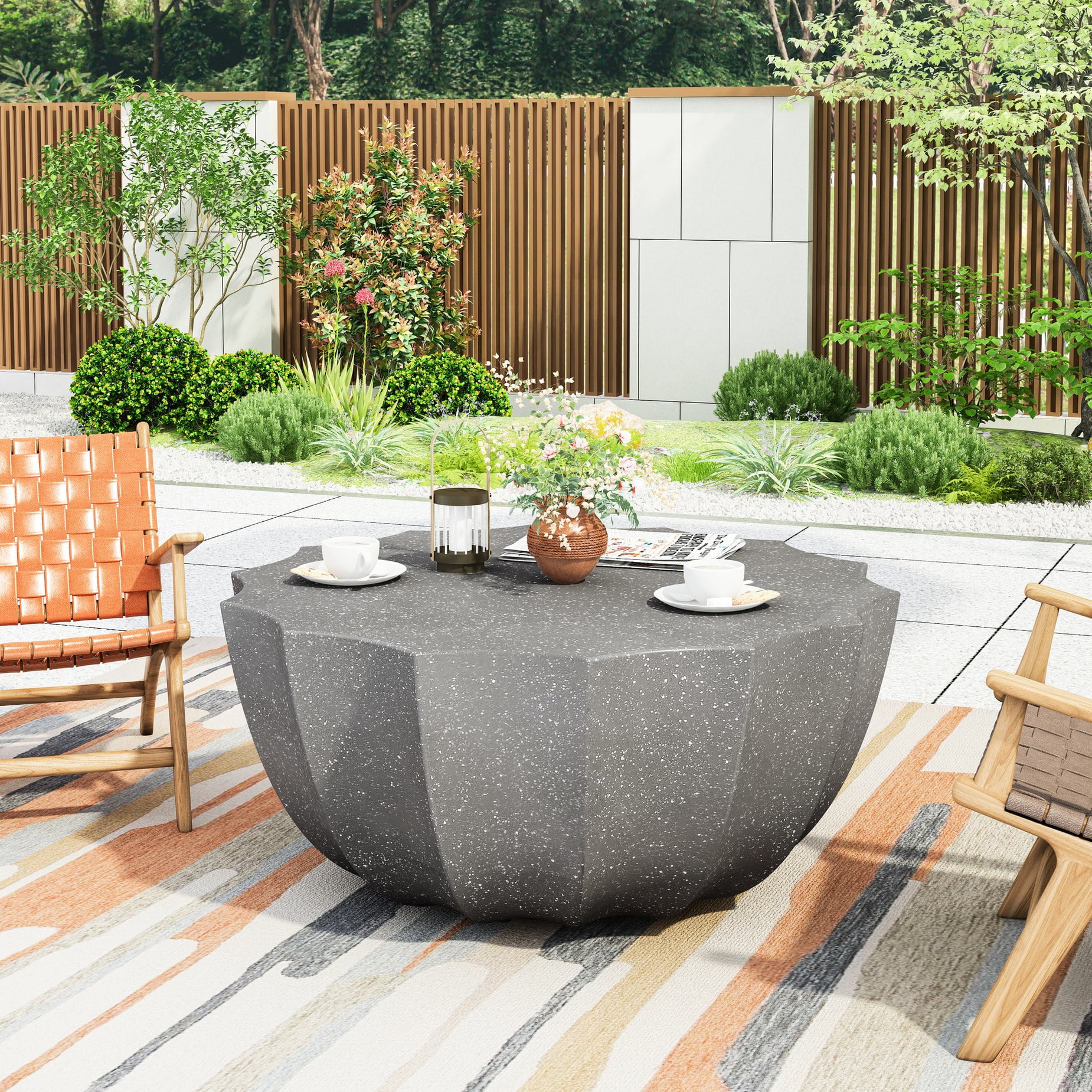 Durable Cement Coffee Table+Water-Resistant Surface Treatment"-"Outdoor ...