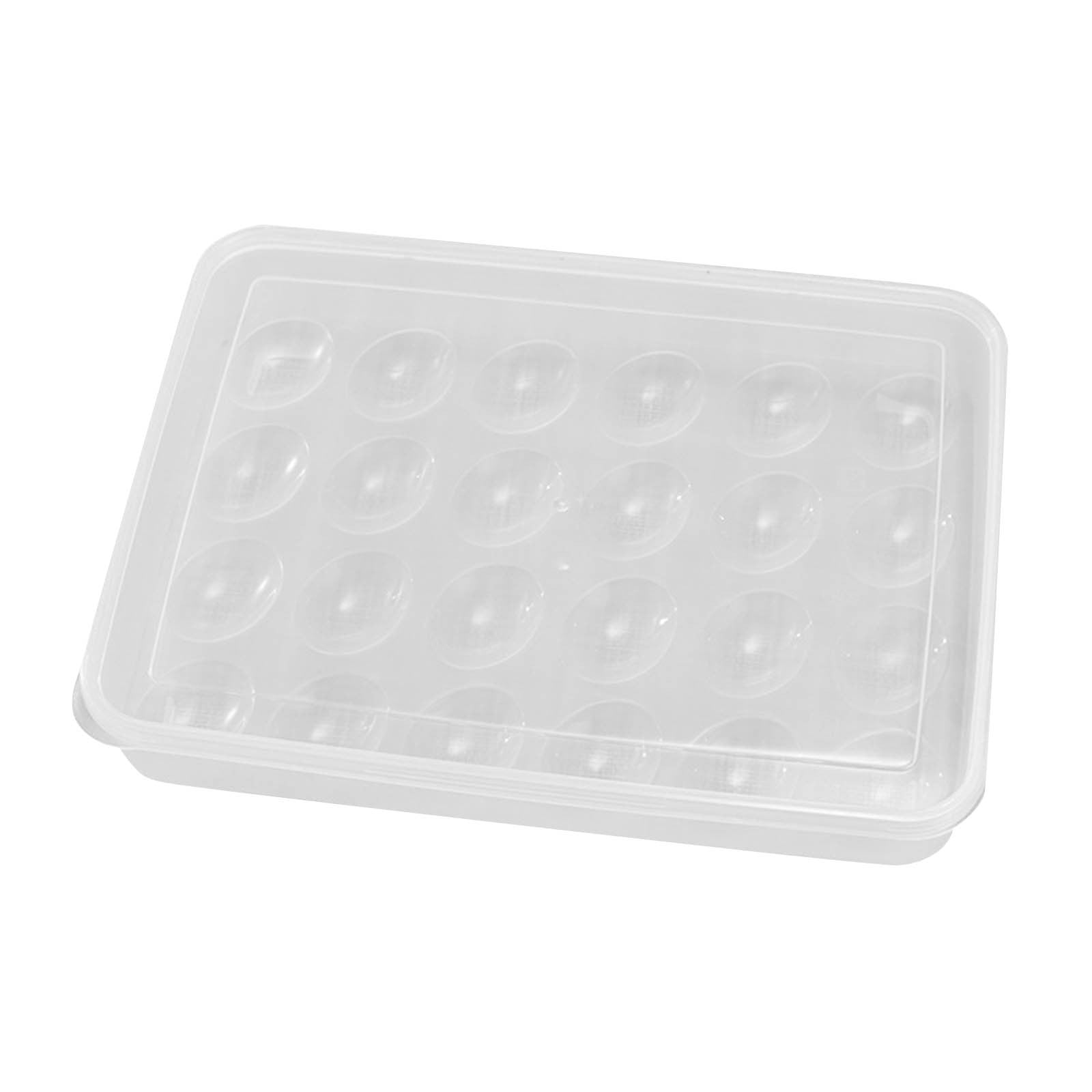 Durable Clear Plastic Egg Storage Container with Lid for Refrigerator ...