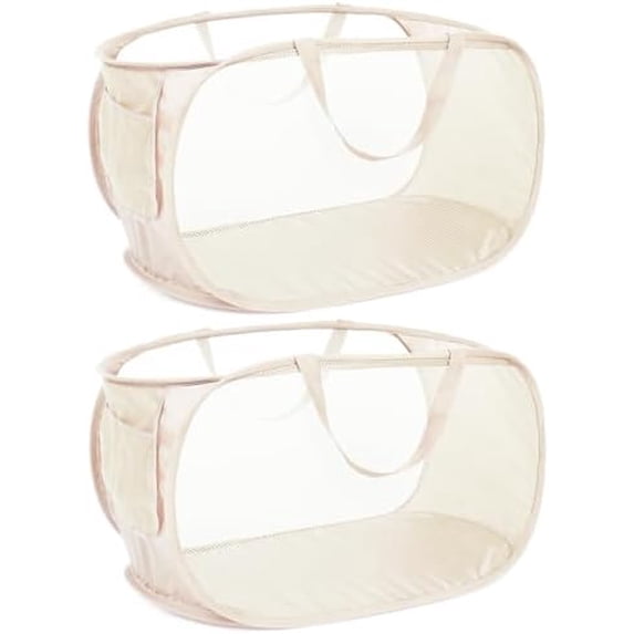 Durable Collapsible Laundry Baskets, Mesh Pop Up Laundry Hamper with ...