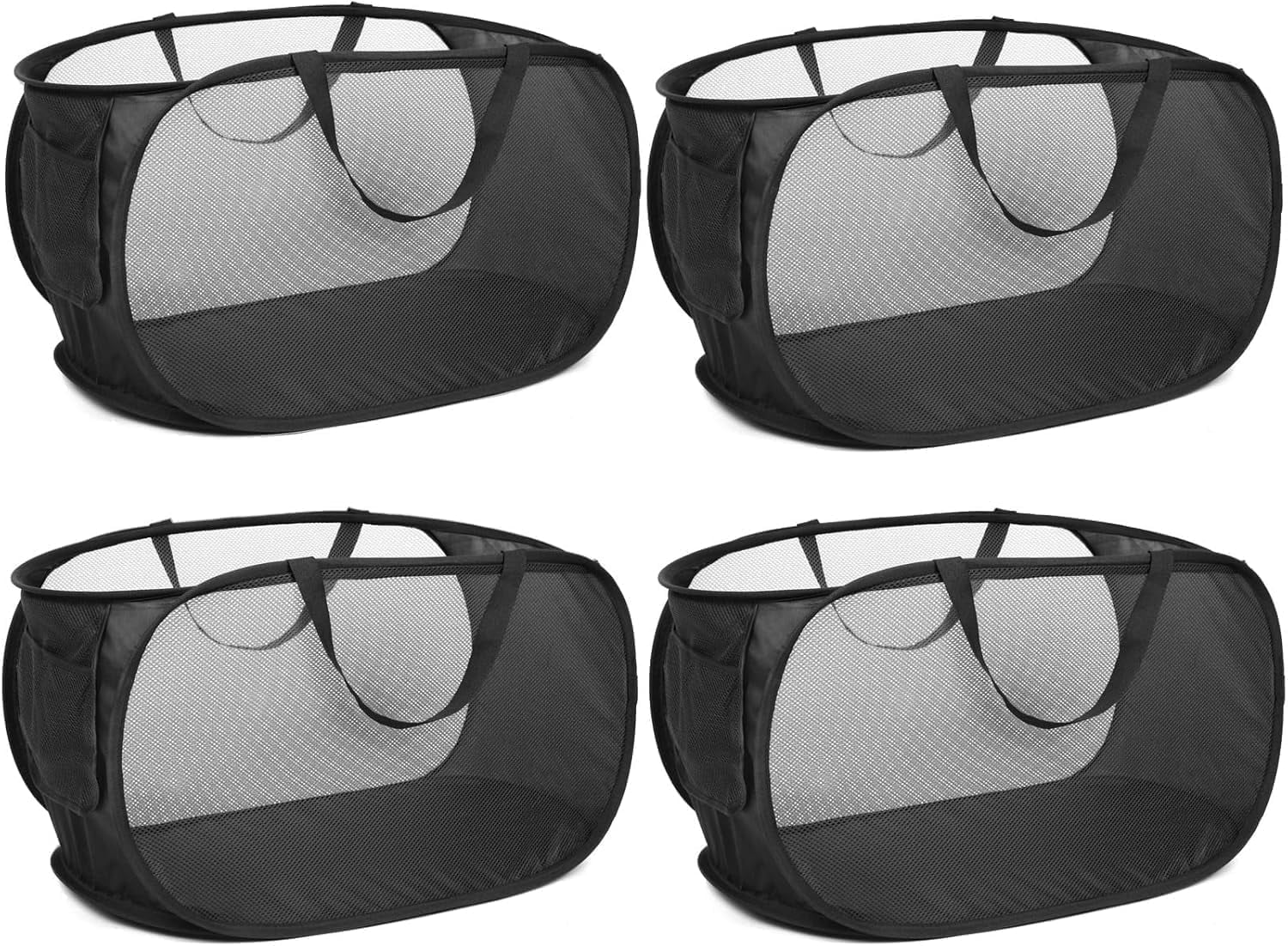 HEETLY Pop-Up Mesh Laundry Hampers, 4-Pack, Collapsible Baskets with ...