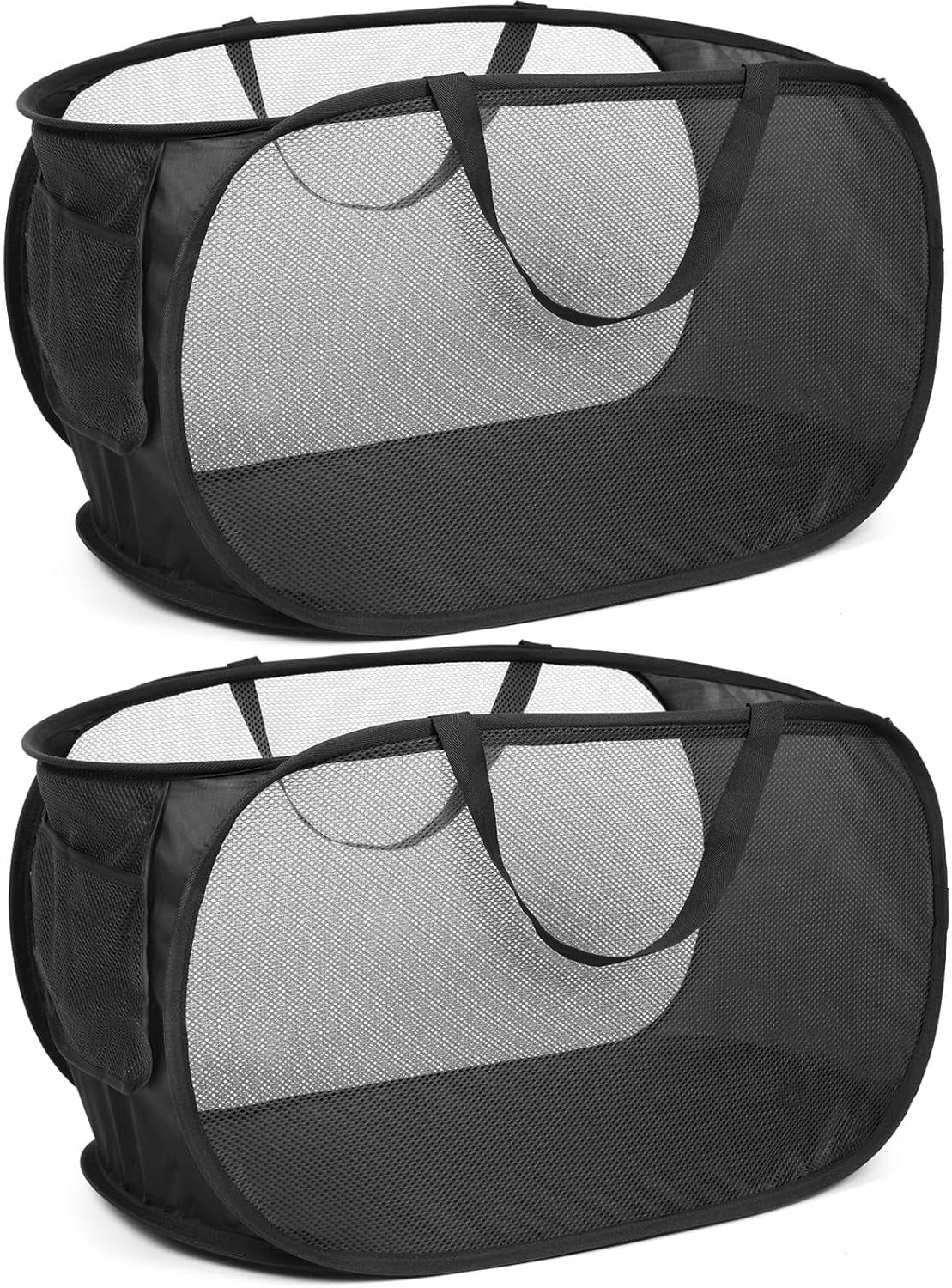 Durable Collapsible Laundry Baskets, Mesh Pop Up Laundry Hamper with ...