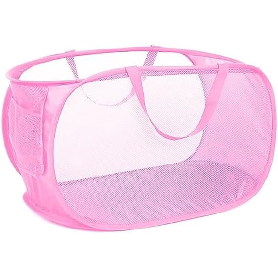 Durable Collapsible Laundry Baskets, Mesh Pop Up Laundry Hamper with ...