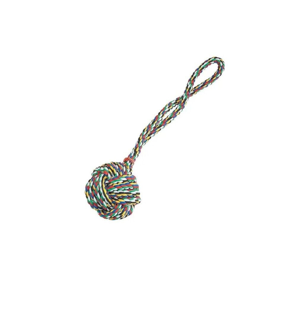 Durable Colorful Bright Knotted Tug Toss Play Dog Rope Toy Dental ...