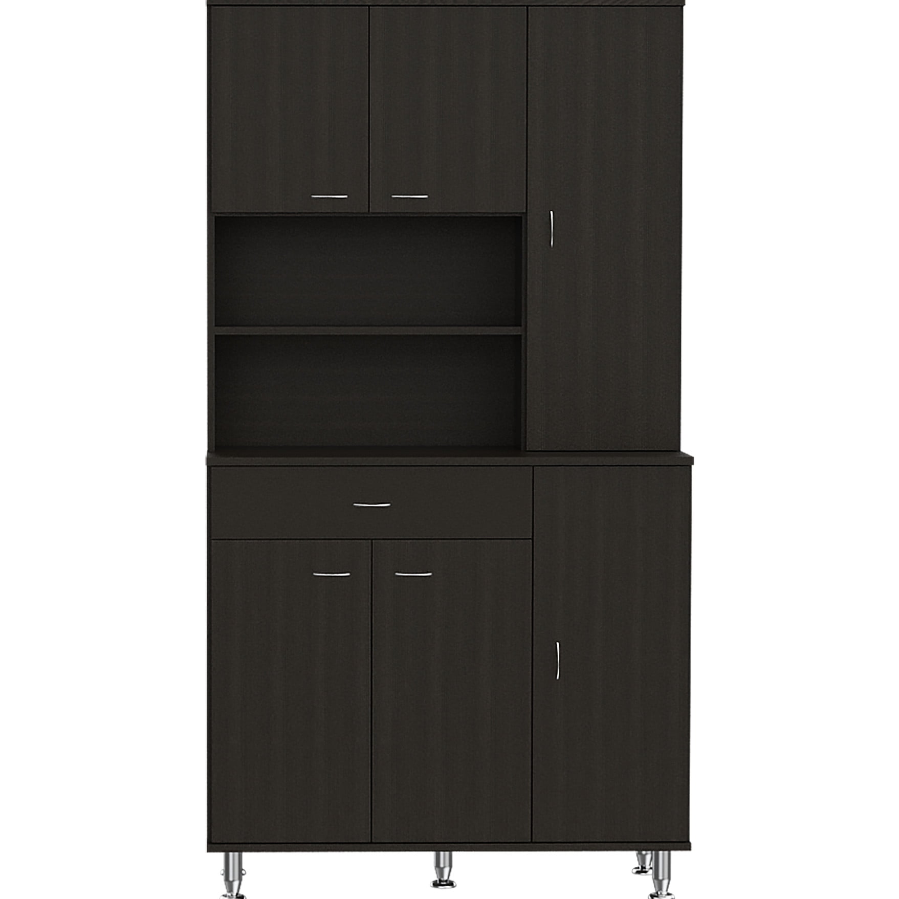 Durable Construction - Black Kitchen Pantry for Years of Use - Walmart.com