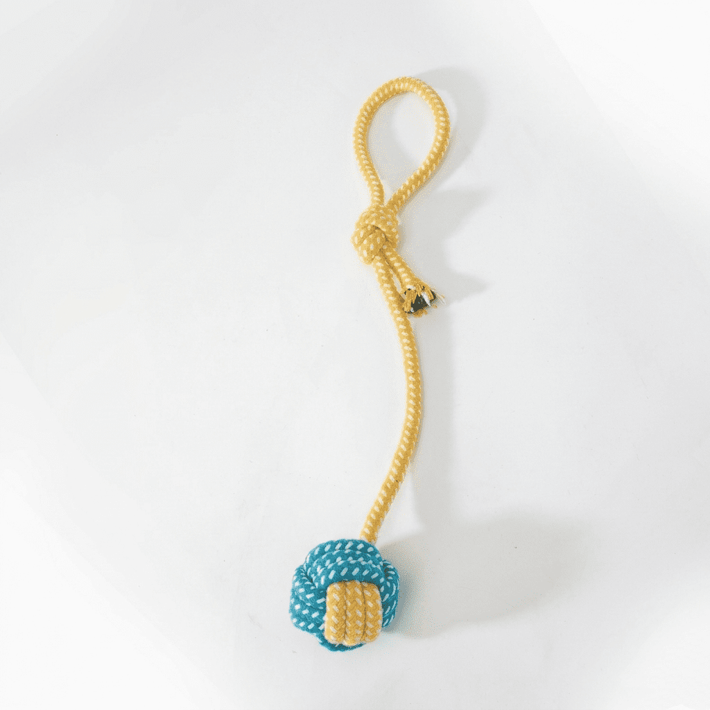 Durable Cotton Rope Dog Toy with Knot Ball, Interactive Tug of War ...