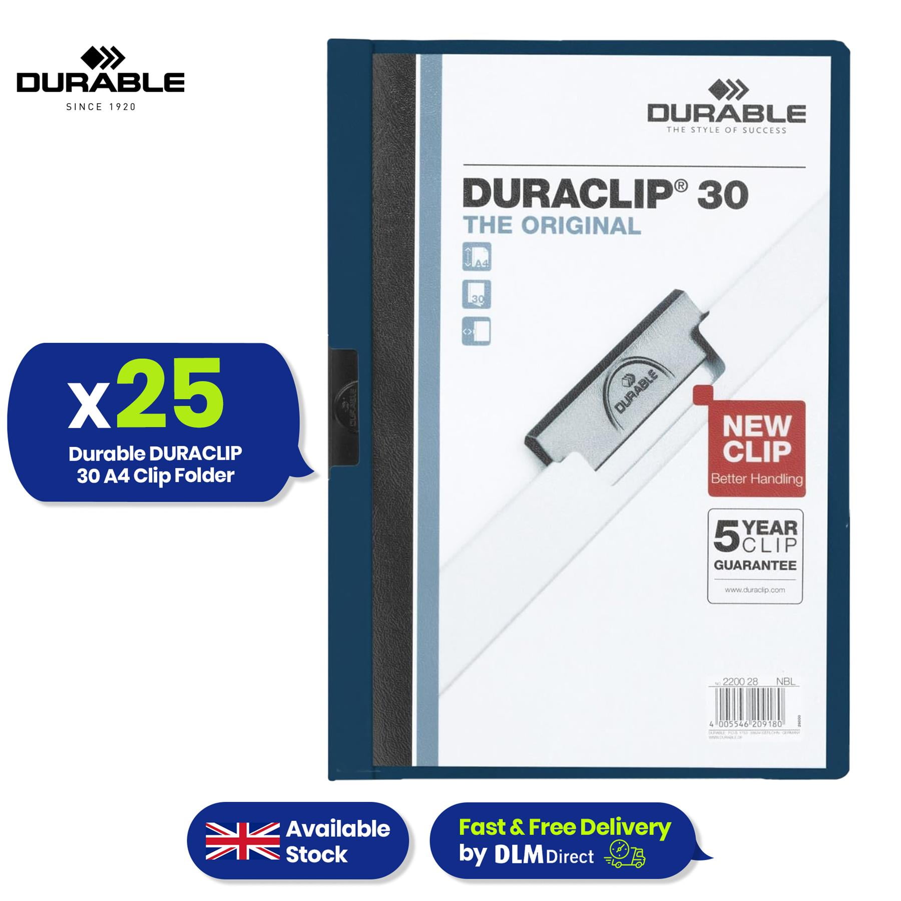 Durable DURACLIP A4 Clip Folder – 30 Sheet PVC Display File, 25 Pcs ...