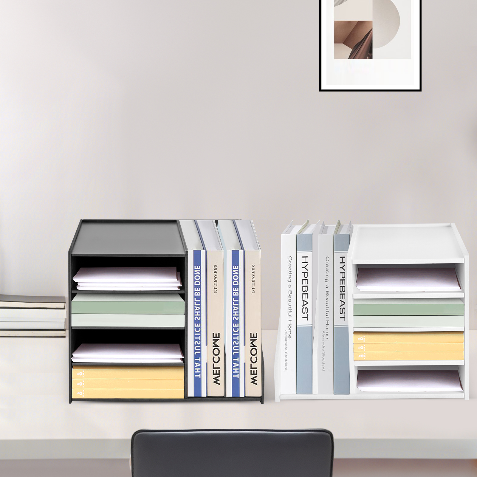 Durable Desktop File Organiser with 4 Storage Compartments, Stable ...