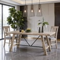 Durable Dining Table, Easy-Clean Top with Heavy-Duty Metal Legs, Large ...