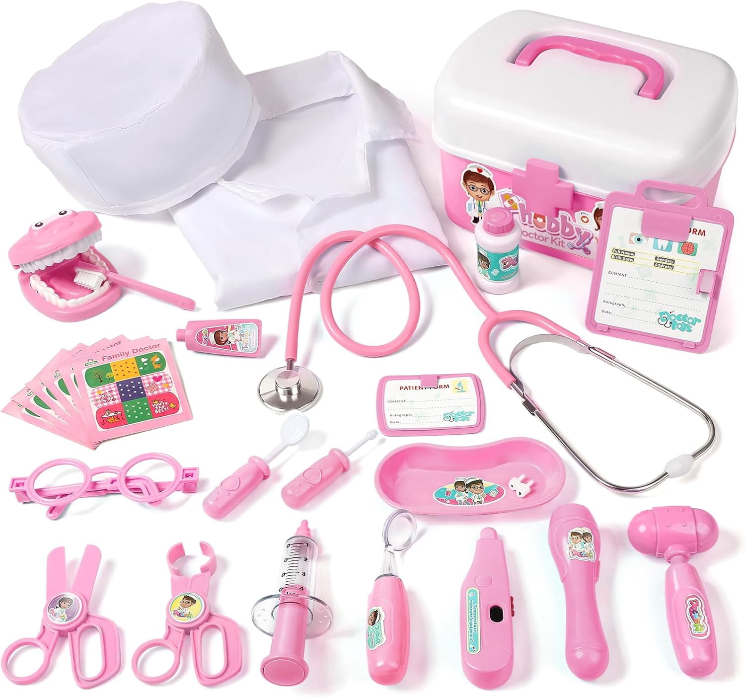 Durable Doctor Kit for Kids, 27 Pcs Deluxe Pretend Play Medical Kit Toy ...
