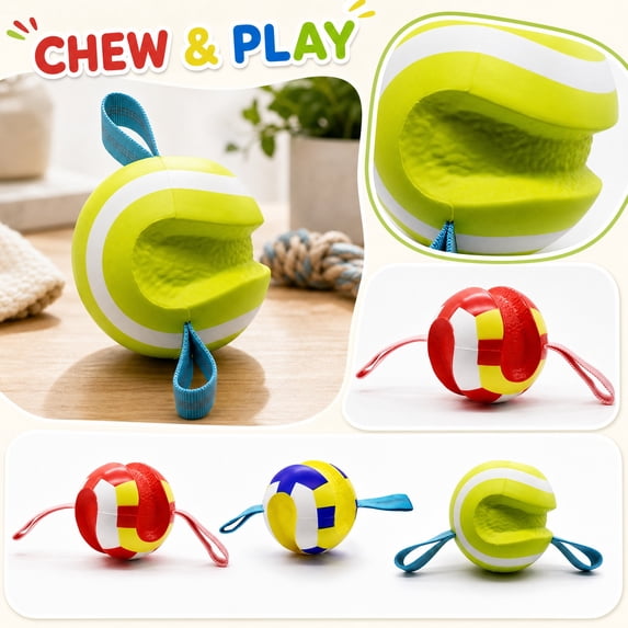 Durable Dog Chew Toys, Tug of War Dog Toys, Tether Tug Outdoor Dog Toys ...