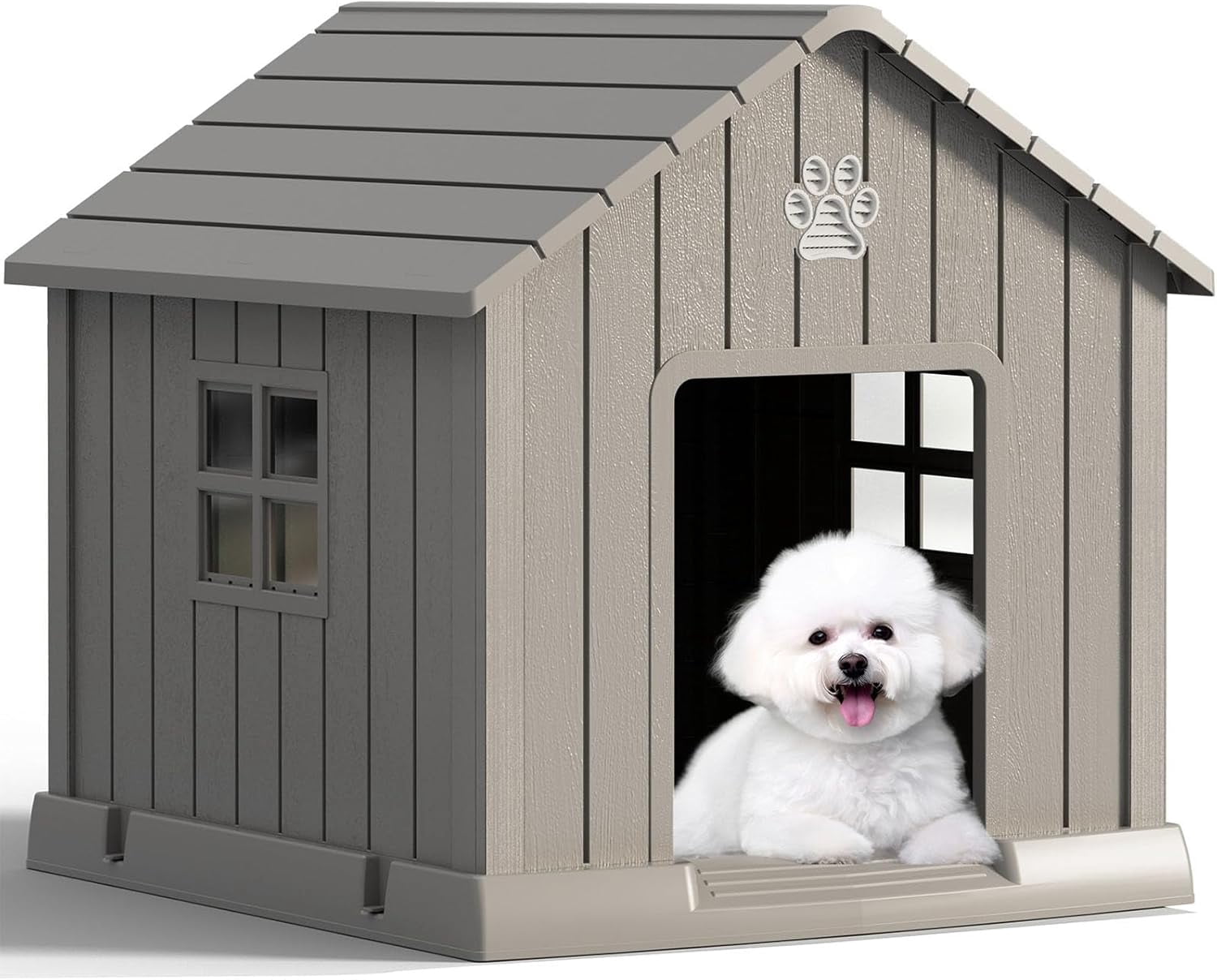 Durable Dog House Indoor Outdoor with Windows for Small Medium Dogs ...