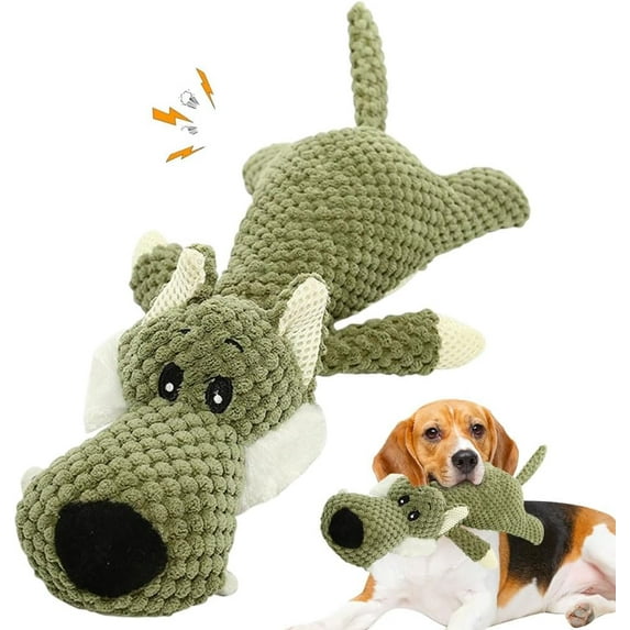 Durable Dog Plush Chew Toy for Strong Chewing Dogs, Interactive Squeaky ...