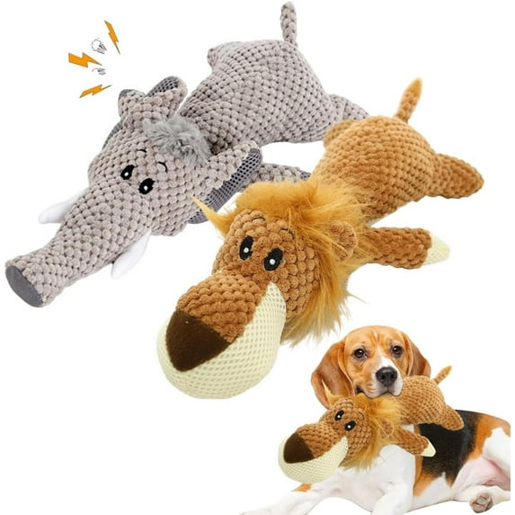 Durable Dog Plush Chew Toy for Strong Chewing Dogs, Interactive Squeaky ...