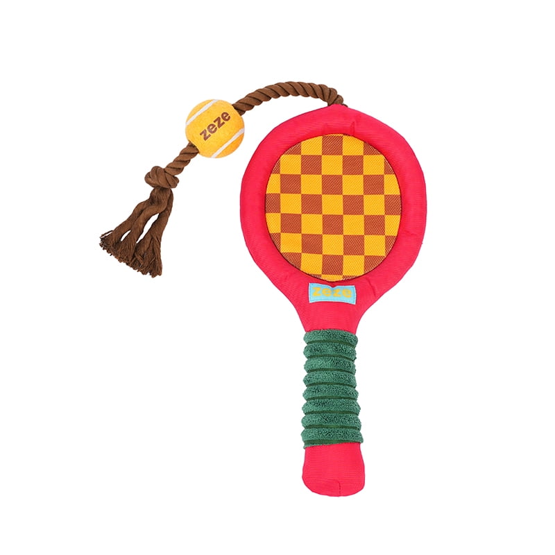 Durable Dog Rope Toy, Tennis Rack & Ball, Teeth Cleaning & Tug-Of-War ...
