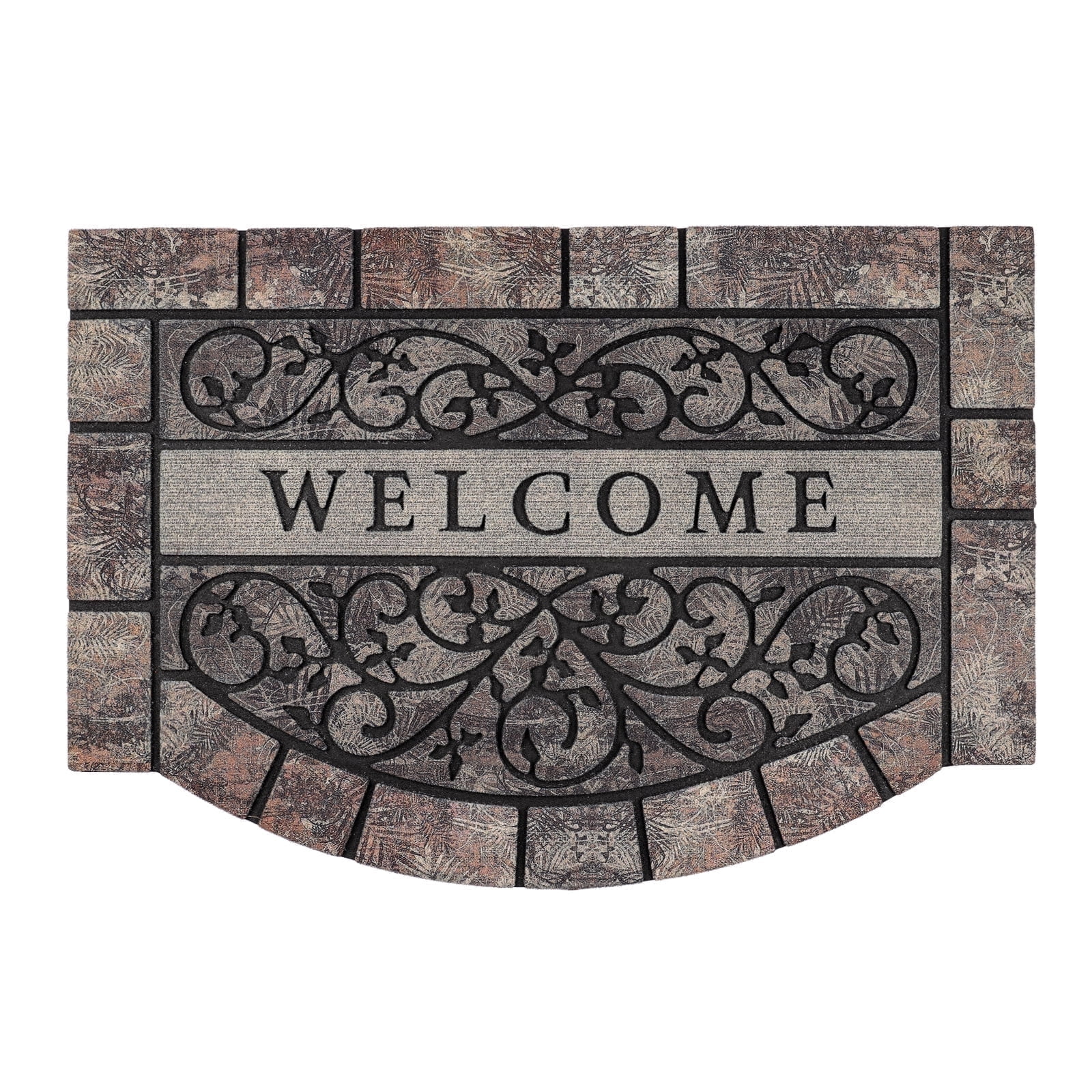 Texture Welcome Nature Black Rubber Durable Outdoor Doormats, 36" x 24 ...