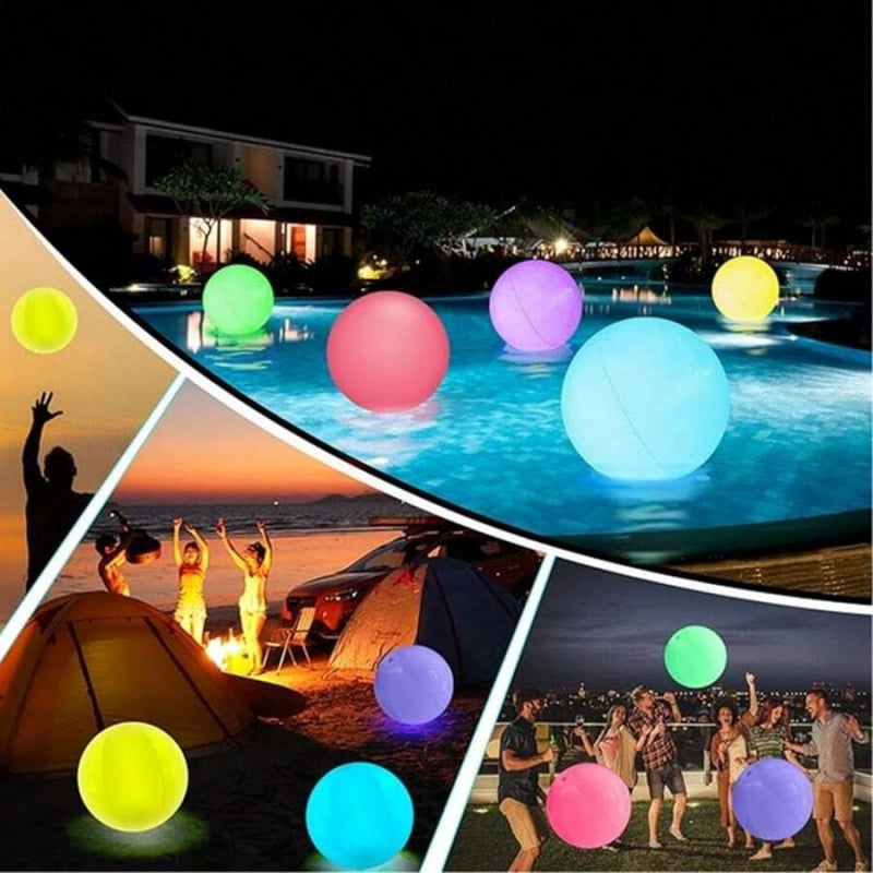 Durable and Easy to Inflate Pool Infaltable Ball - 4 Packs Light Up ...