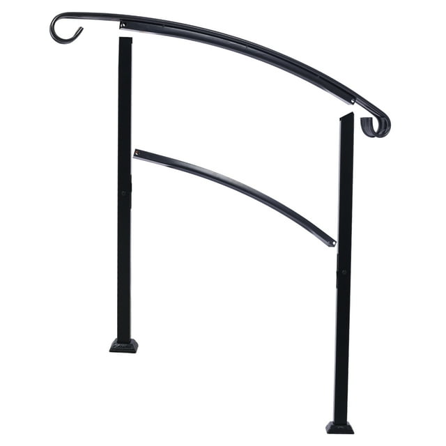 Stylish White Wrought Iron Handrail for 1 or 3 Outdoor Steps Flexible ...