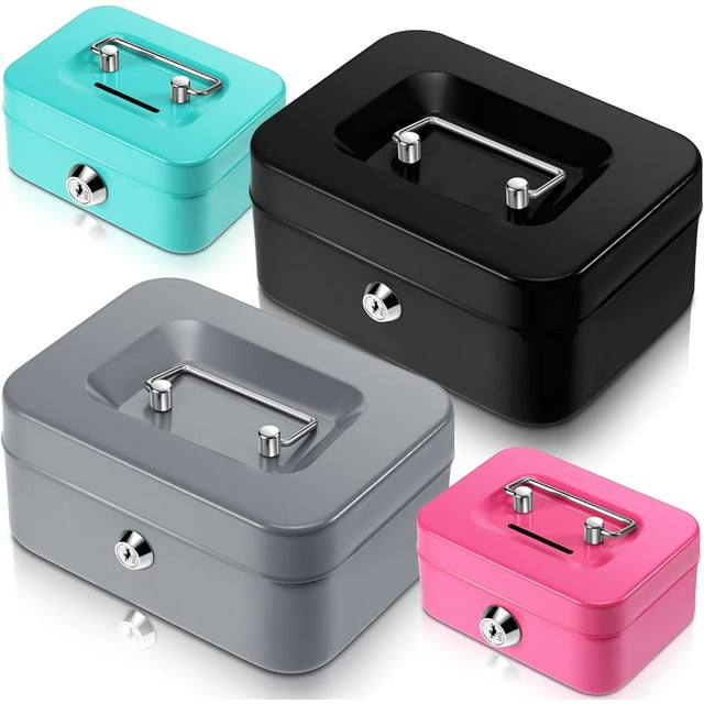 Durable Fashion Security Lockable with Coin Slot Metal Coin Saving Box ...