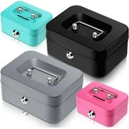 Lock Box with Folding Handle ? Durable Metal Storage Box with Stackable ...