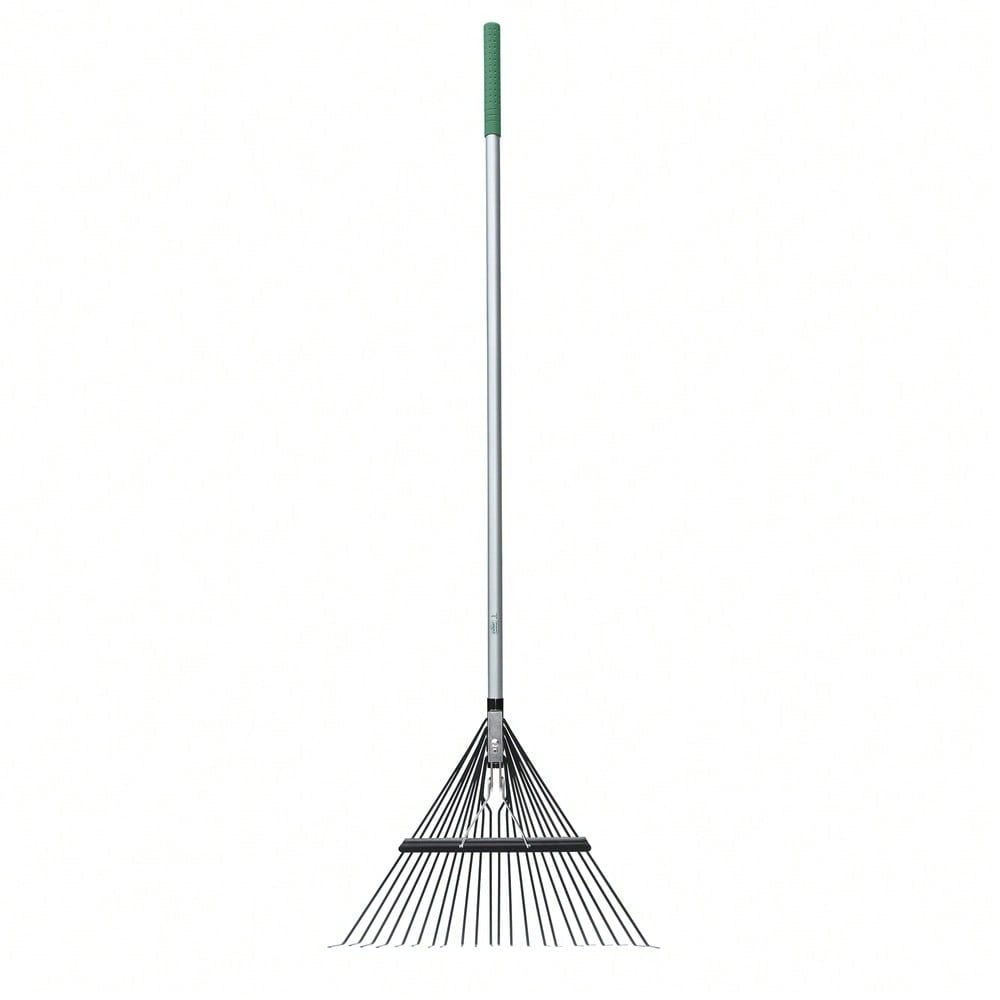 Durable Fiberglass Long Handle Leaf Rake With 22 Carbon Steel Tines ...