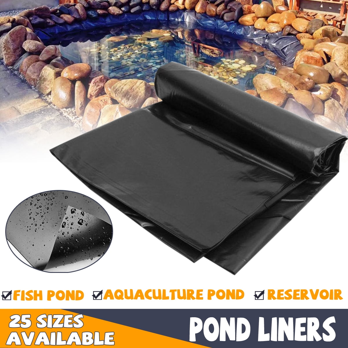 Durable Outdoor Fish Pond Liners, Waterpool Gardens Pools Aquaculture ...