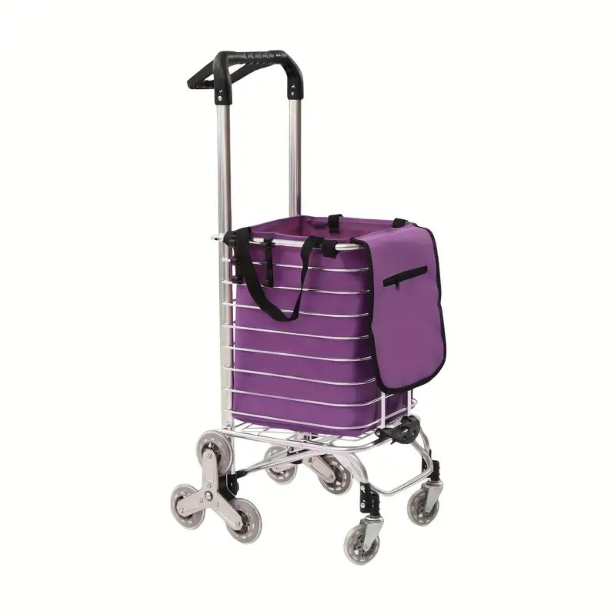 Durable Foldable Shopping Cart with Rolling Wheels - Large Oxford Cloth ...