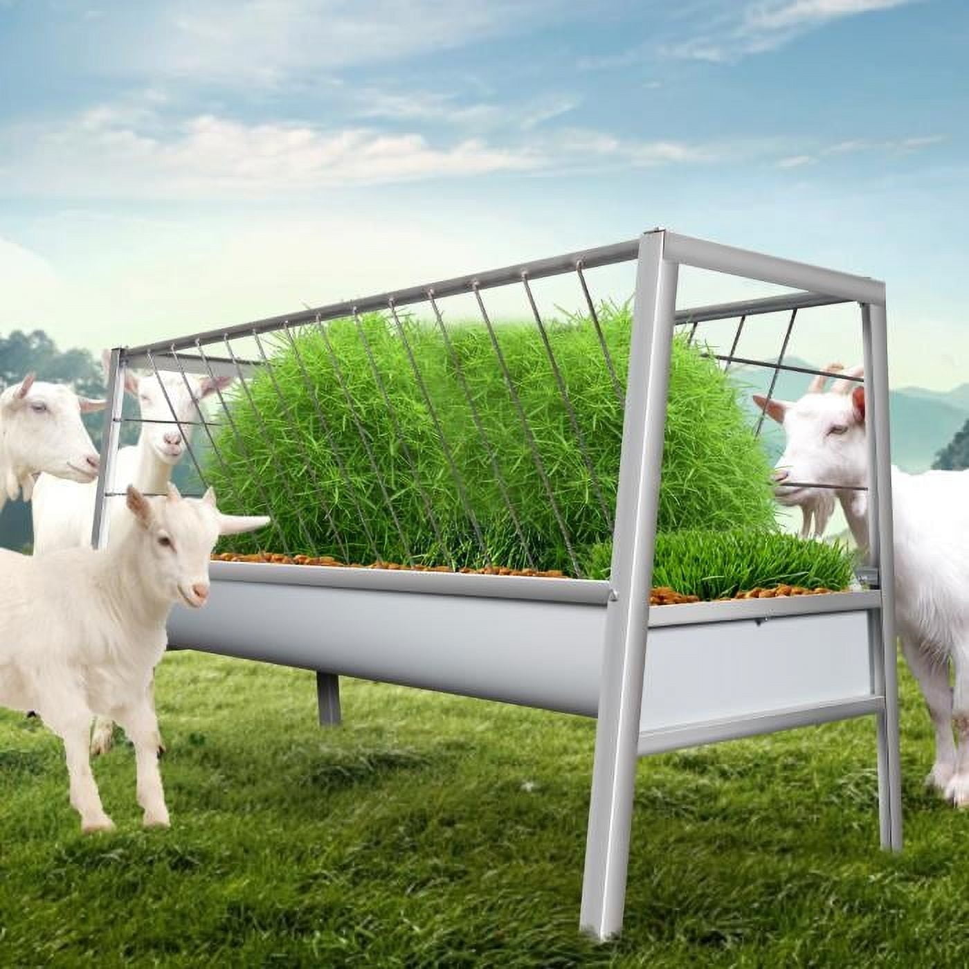 Durable Galvanized Ranch Feeder, 77Gal Total Capacity, Reinforced Steel ...