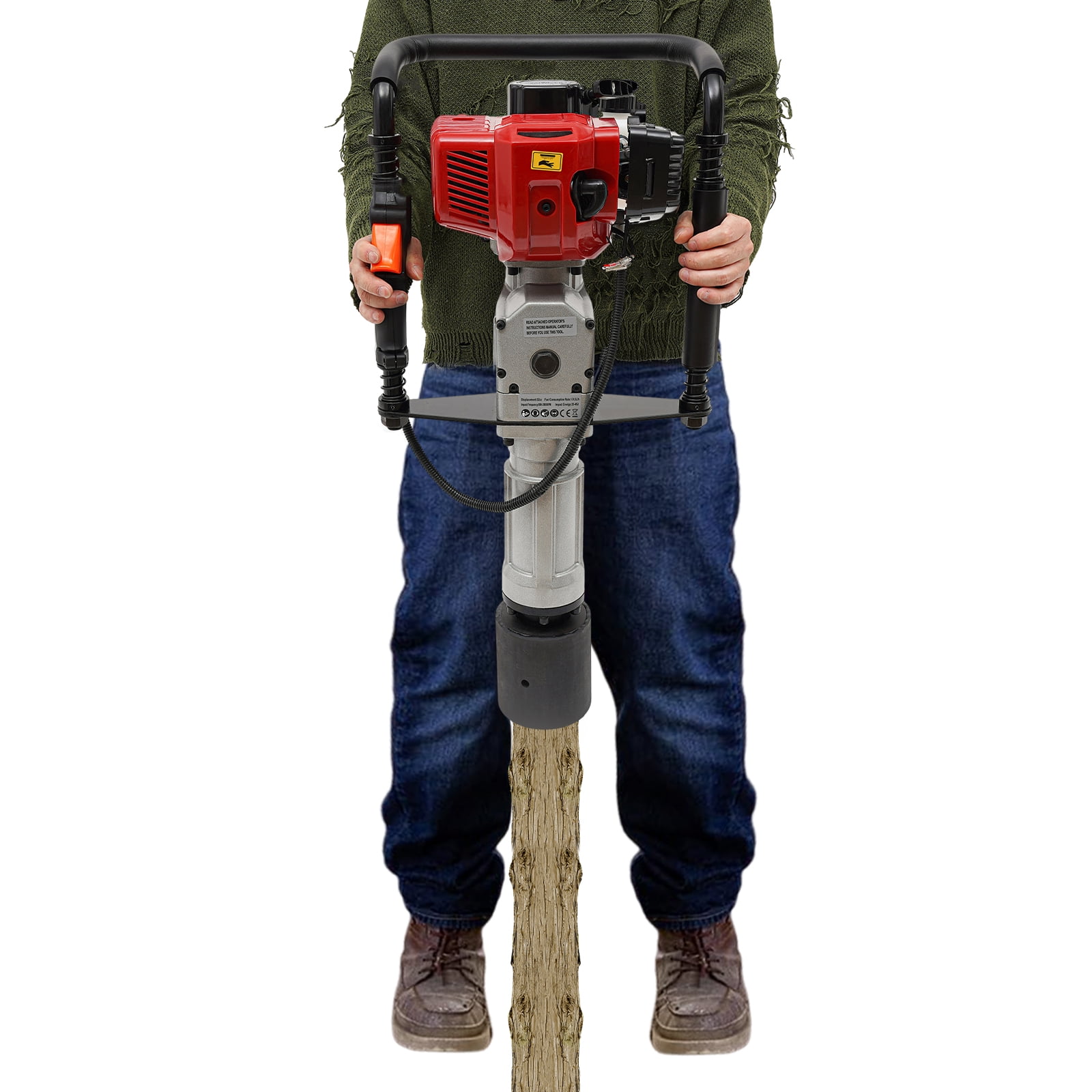 Durable Gas Powered T-Post Driver, Ergonomic Handle, 0.1gal/h Fuel ...