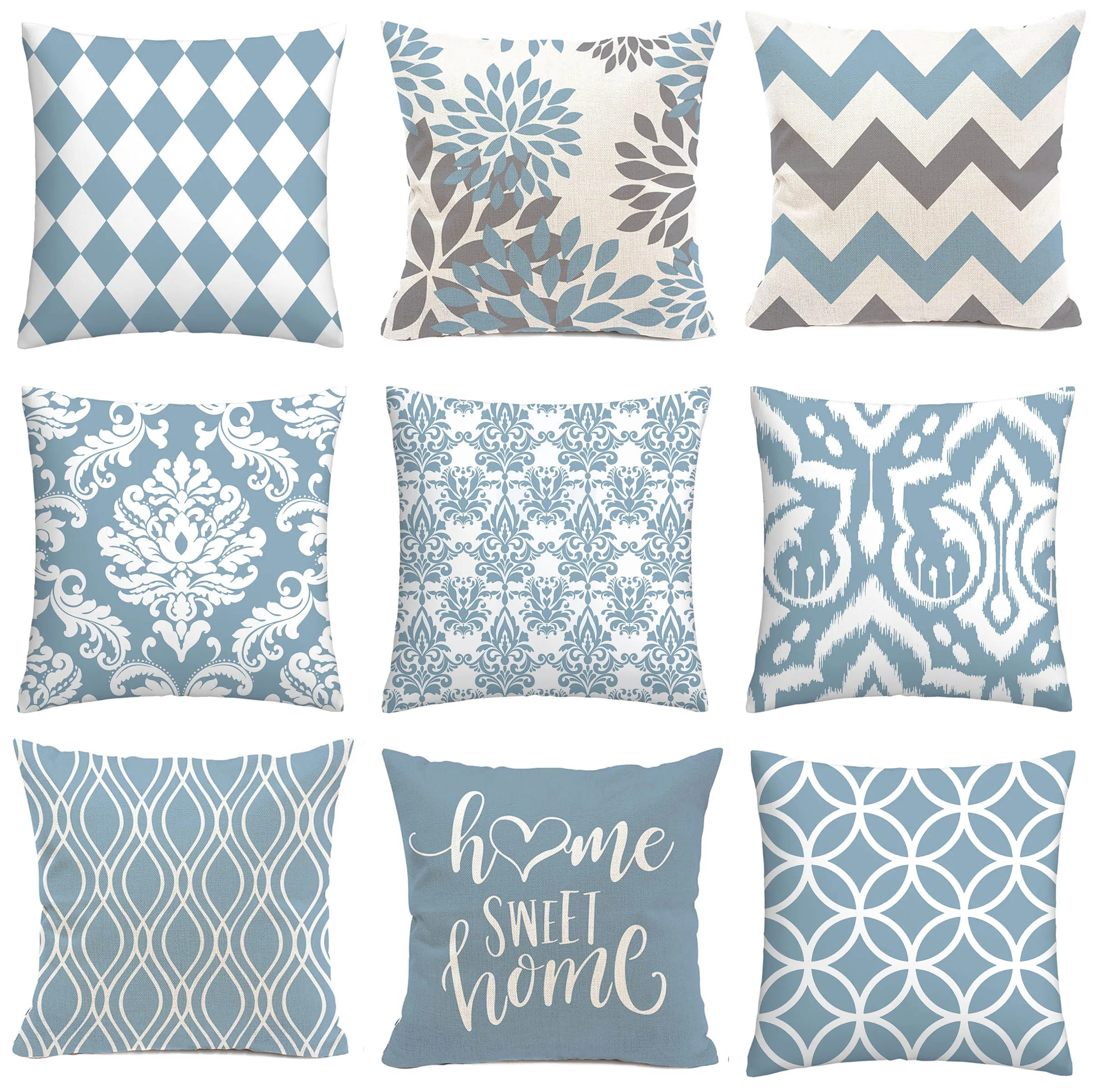 Durable Geometric Print Polyester Pillow with Cover Lake Pattern Living ...