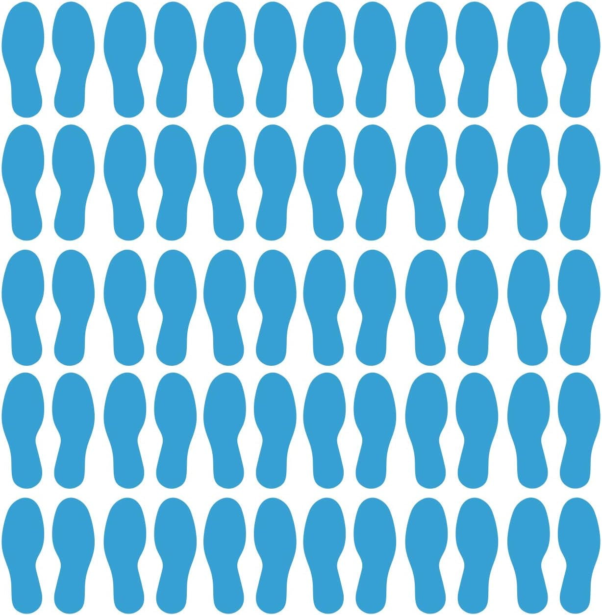 Durable Gloss Finish Ice Blue 9 Inch Medium Size Footprint Decal Vinyl ...