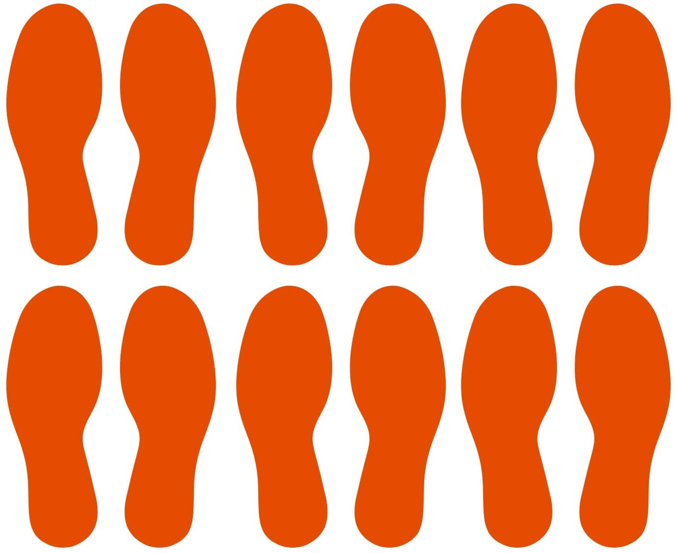 Durable Gloss Finish Orange 9 Inch Medium Size Footprint Decal Vinyl ...