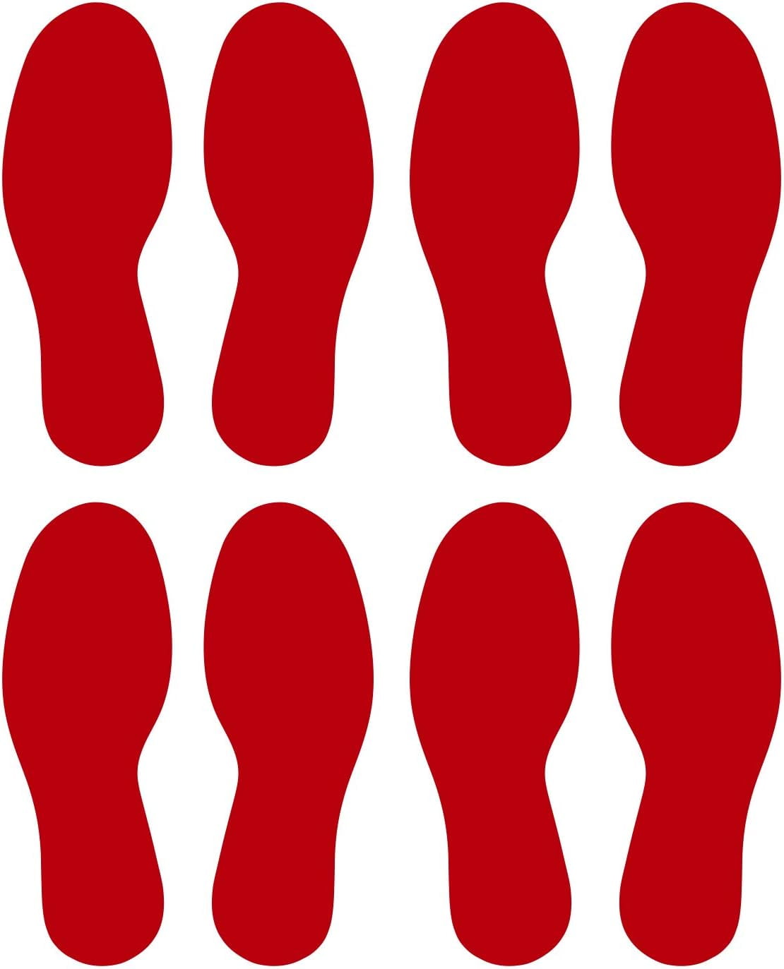 Durable Gloss Finish Red 10.5 Inch Large Footprint Decal Vinyl Stickers ...