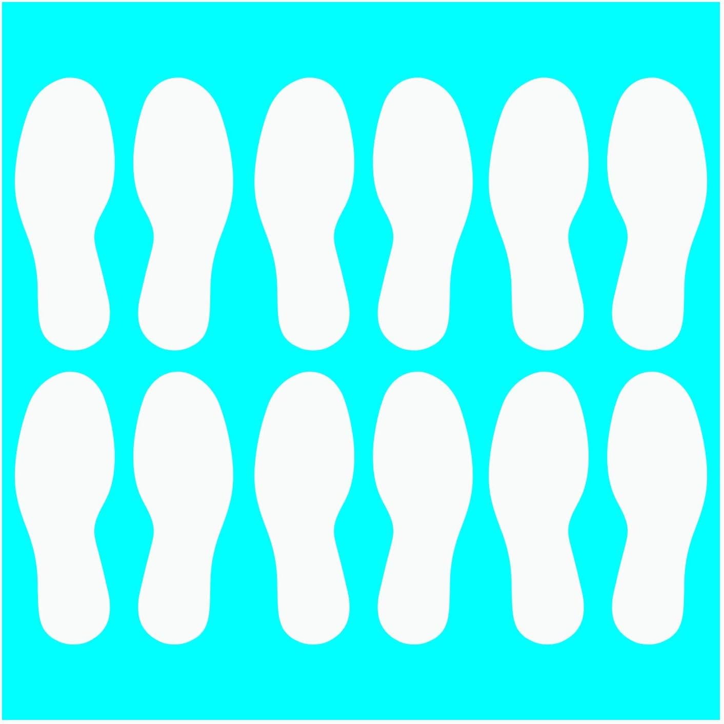 Removable Matte Finish White 9 Inch Medium Size Footprint Decal Vinyl ...